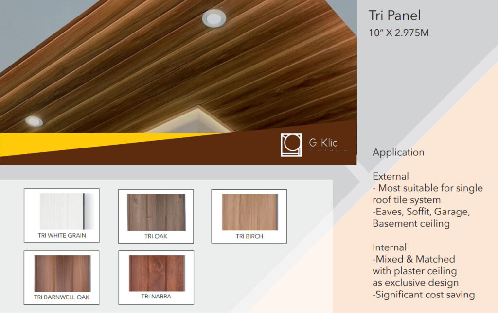 PCV Ceiling Tri Panel 7″X2.975M - Mirola Hardware